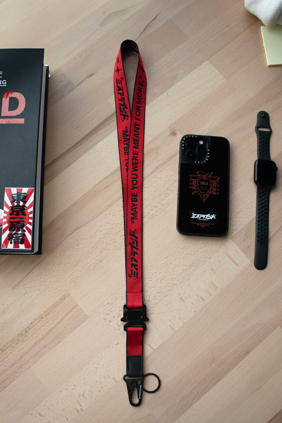 "MORE" - QR - SCARLET LANYARD – MISALIGNED.JP